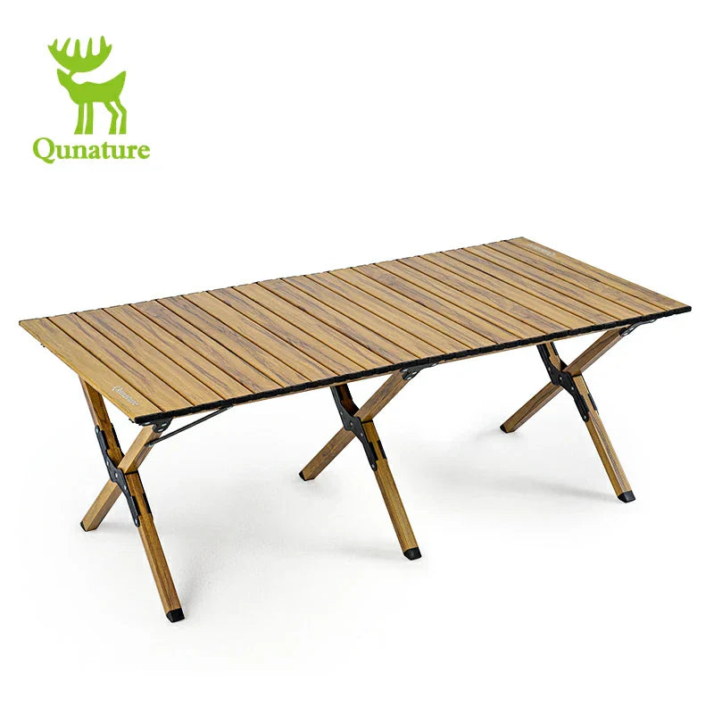 Qunature Lightweight Foldable Aluminum Table with Stable Triangular St