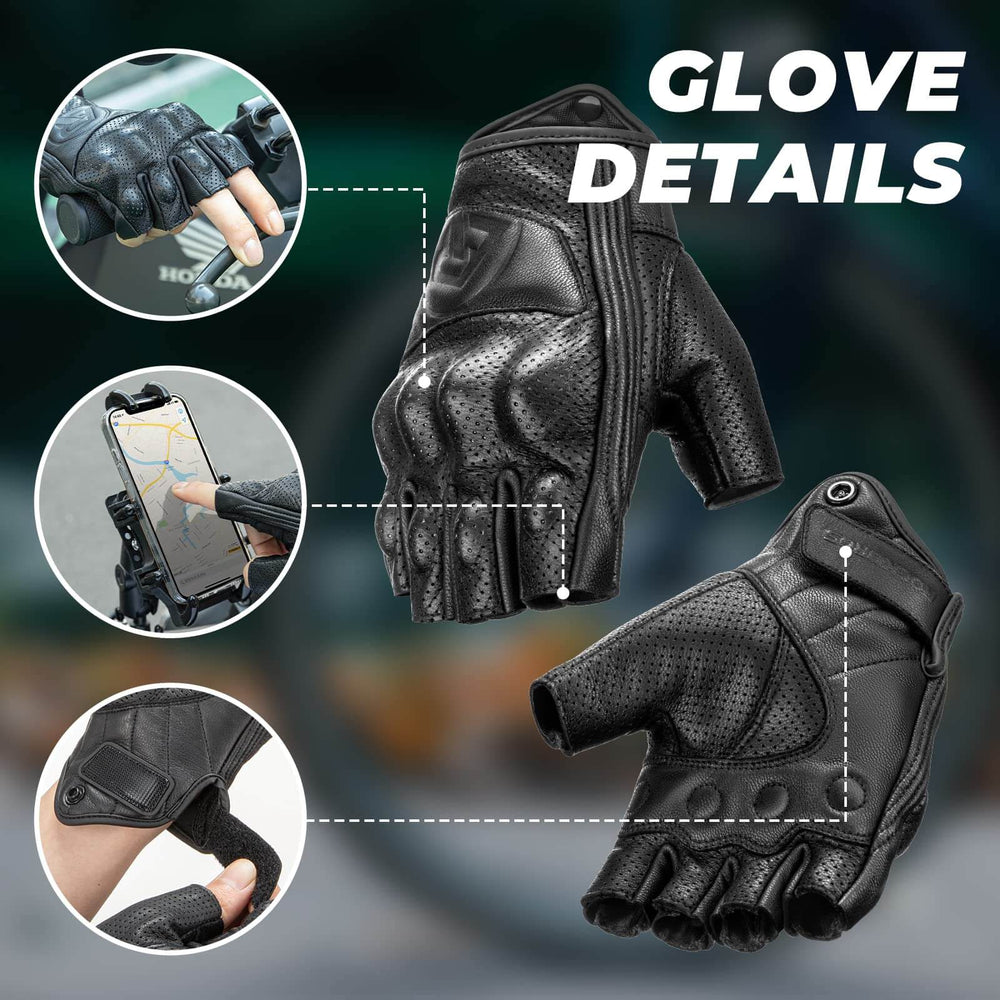 ROCKBROS Half-Finger Gel Padded Cycling Gloves Shock-Absorbing for Men