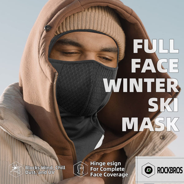 ROCKBROS Thermal Ski Mask, Windproof Fleece Balaclava for Cold Weather