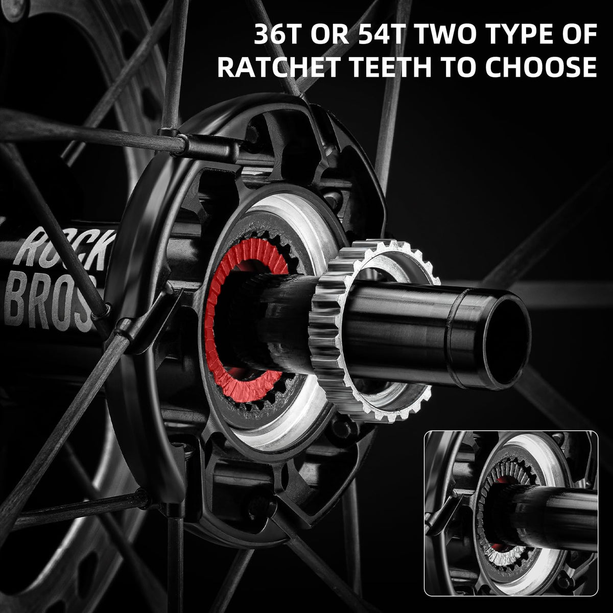 ROCKBROS 700c Carbon Fiber Disc Brake Wheelset - 55mm Lightweight ...