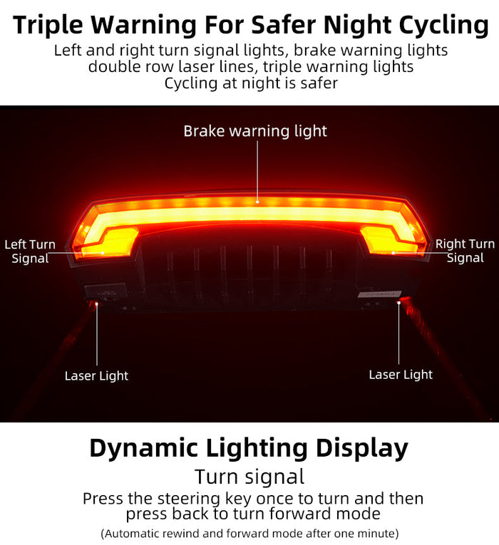 ROCKBROS Bicycle Rear Light with Saddle Fitting & Remote Control LKWD-