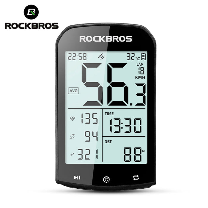 ROCKBROS Wireless Bike Computer - ANT+ Bluetooth, Multi-GPS, Waterproo