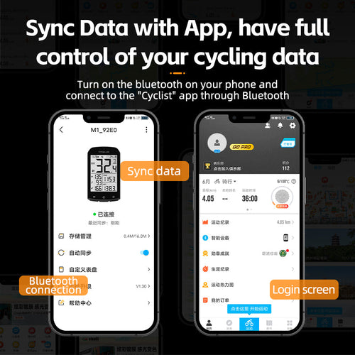 ROCKBROS Wireless Bike Computer - ANT+ Bluetooth, Multi-GPS, Waterproo